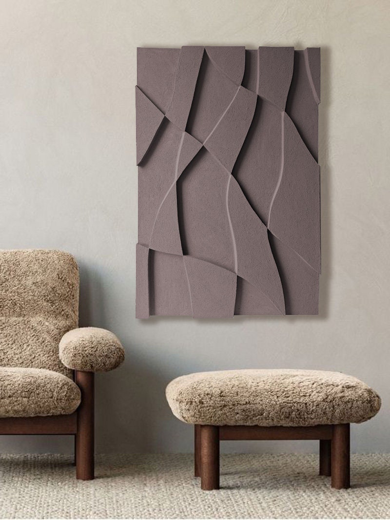 Textured 3D Geometric Wall Art - Modern Abstract Relief Sculpture - Etsy
