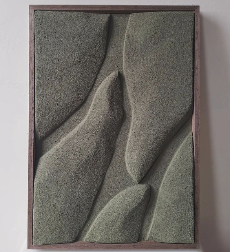 Textured Plaster Wall Sculpture - Modern 3D Art Inspired by Nature ...