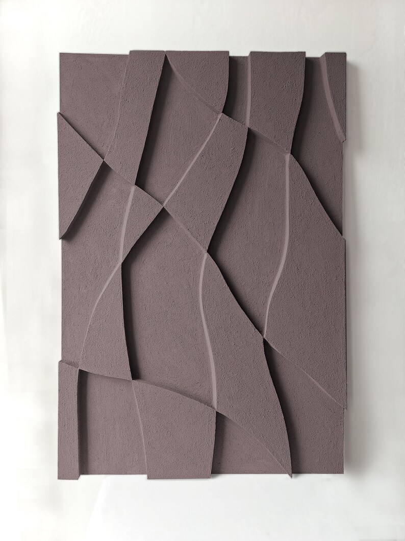Textured 3D Geometric Wall Art - Modern Abstract Relief Sculpture - Etsy