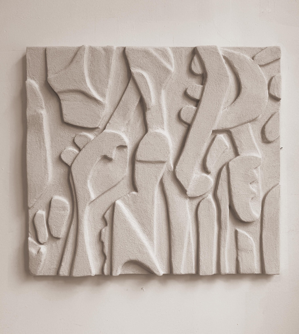 Minimalist Wall Art - Abstract Monochrome Sculpture - Plaster Painting ...