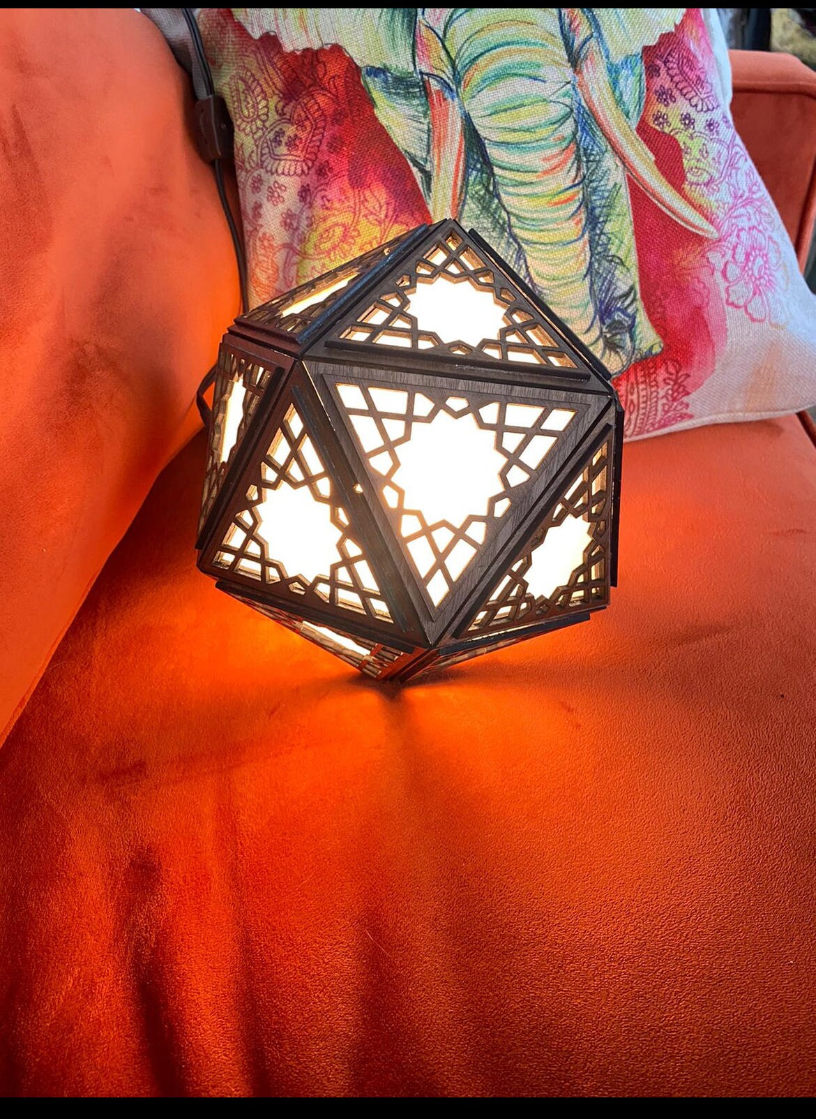 Geometric Pattern Shadow Lamp - Etsy