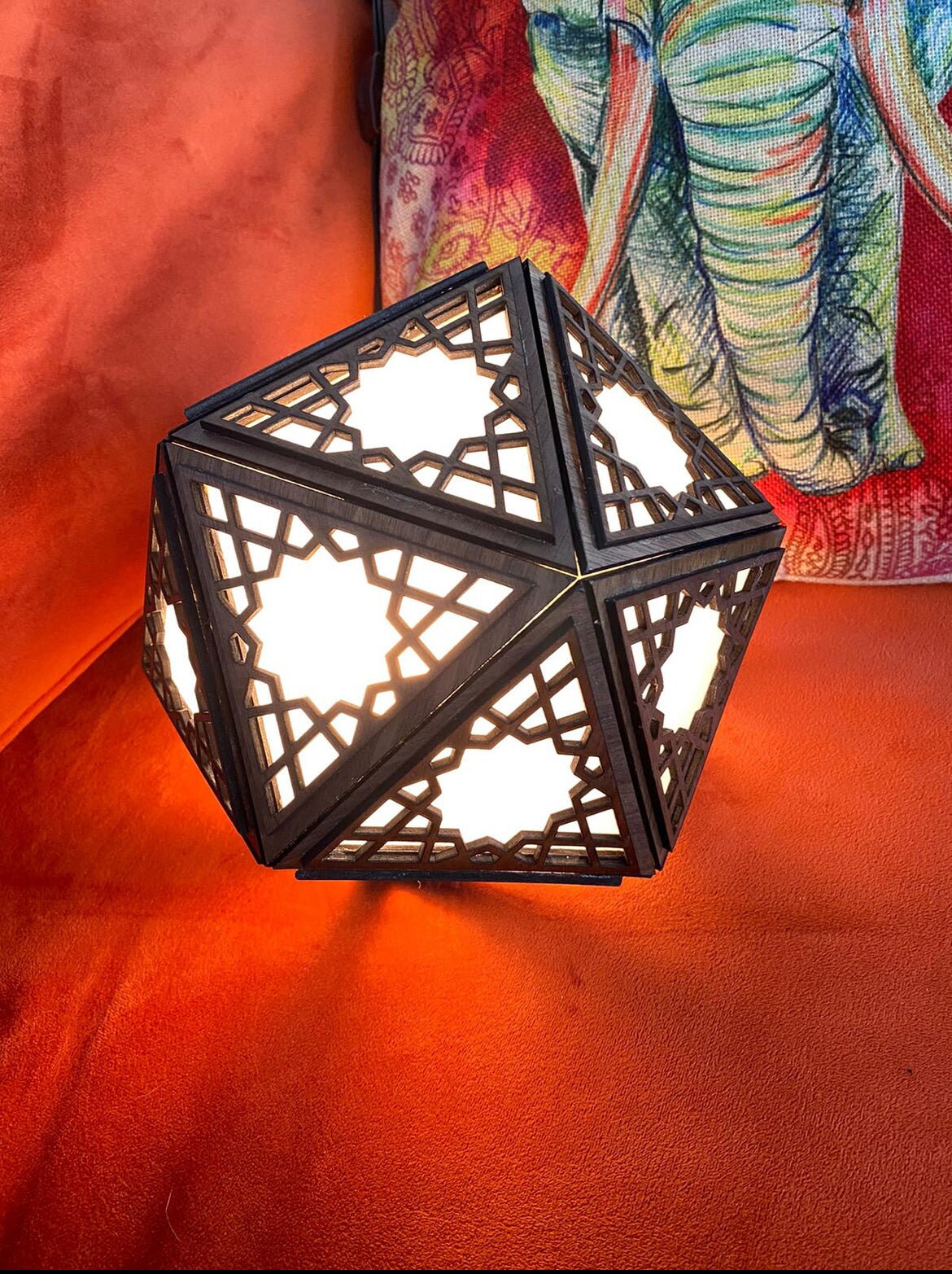 Geometric Pattern Shadow Lamp - Etsy
