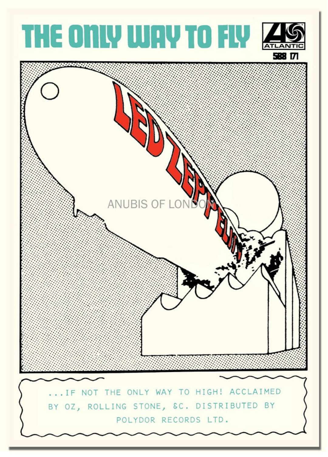 Led Zeppelin - 1st LP - Debut LP Promo Poster - Limited A2 Art Poster ...