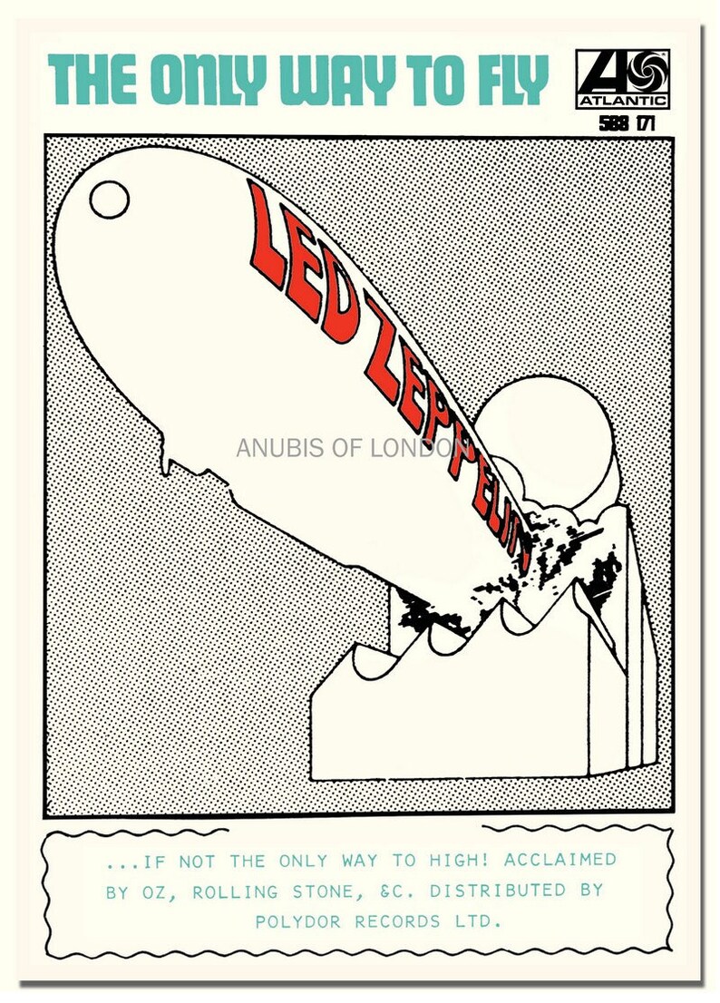 Led Zeppelin - 1st LP - Debut LP Promo Poster - Limited A2 Art Poster ...