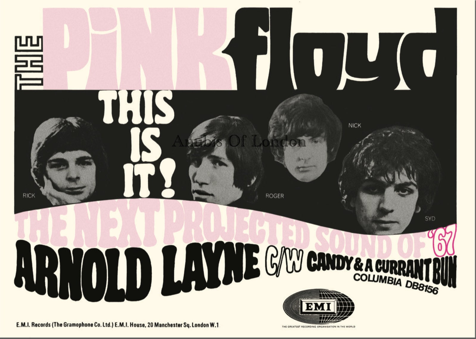 PINK FLOYD - Arnold Layne - Promo Poster - High-quality A2 Art Poster ...