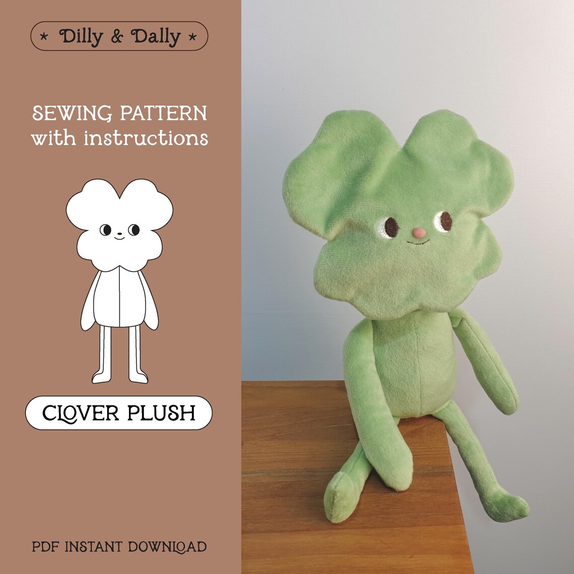 Clover Plush – Leaf Nature Doll – PDF Digital Sewing Pattern Tutorial ...