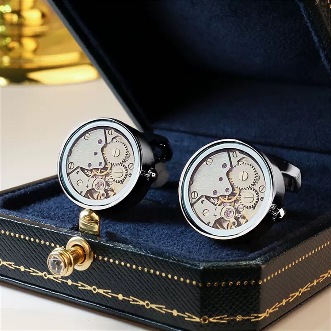 Personalized Gear Cufflinks, Groomsmen Metal Cufflinks, Engraved ...