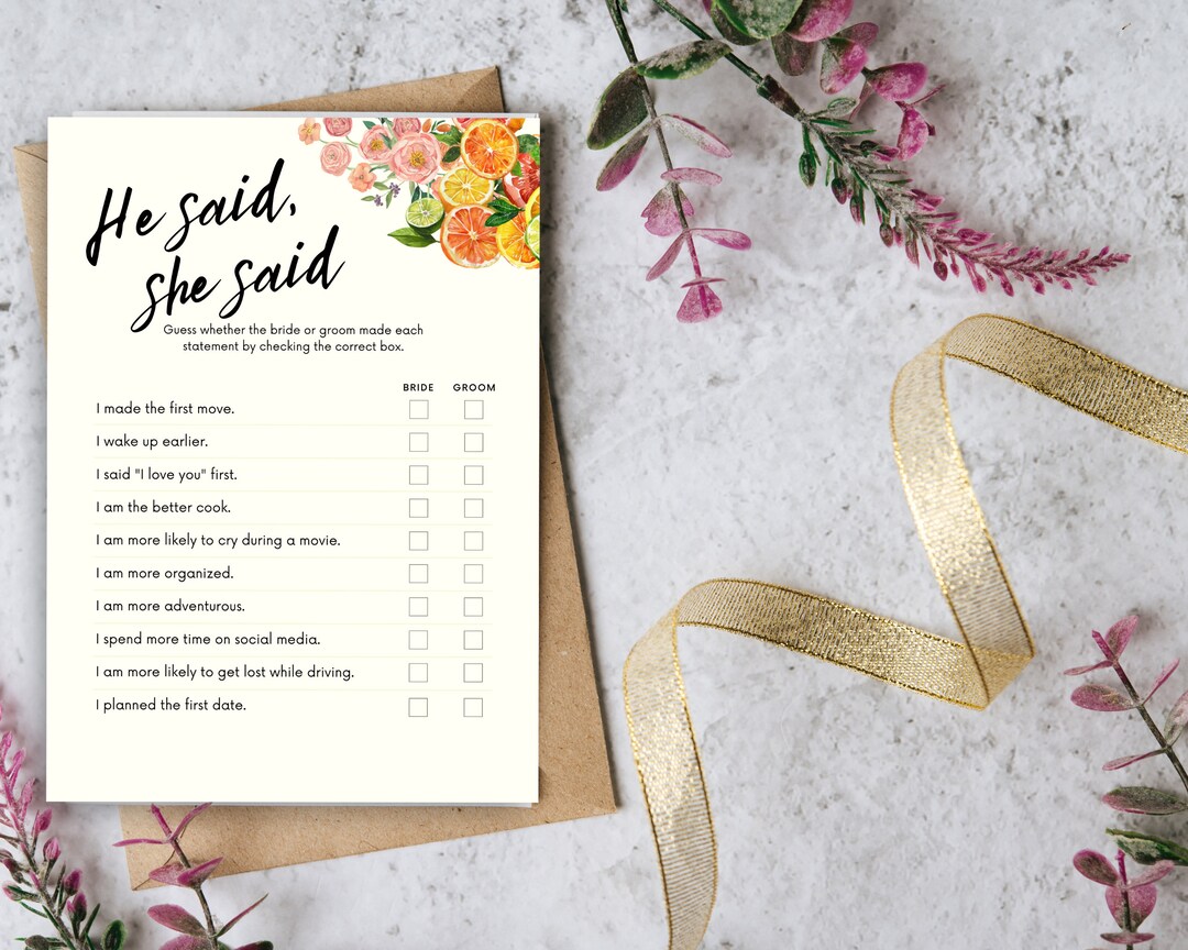 Aperol Spritz Bridal Shower Game Template, Guess Who Bride or Groom ...