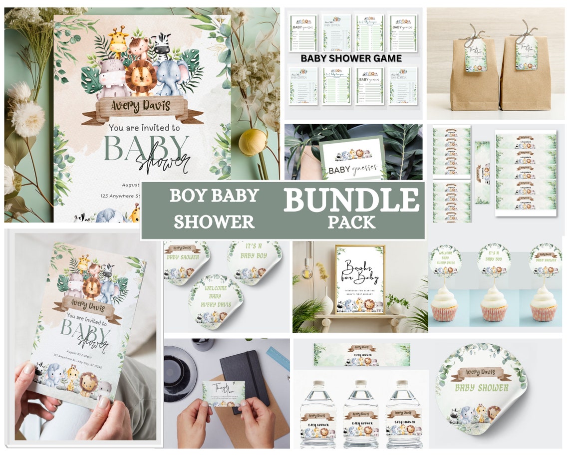 Farmland Boy Baby Shower Bundles, Boy Baby Shower Invitation Cards ...