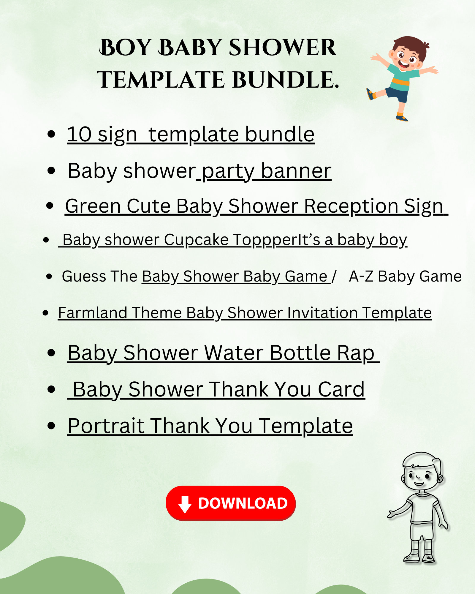 Farmland Boy Baby Shower Bundles, Boy Baby Shower Invitation Cards ...