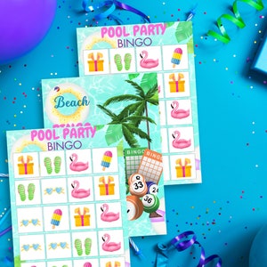 Pool Party Bingo Game, Printable Bingo Game, Printable Games for Kids ...