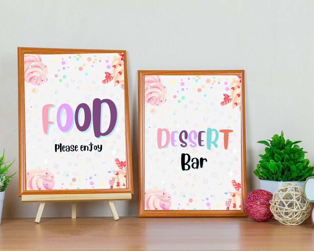 Candy Land Birthday Signage, Pink Sweet Candy Birthday Decor Poster ...