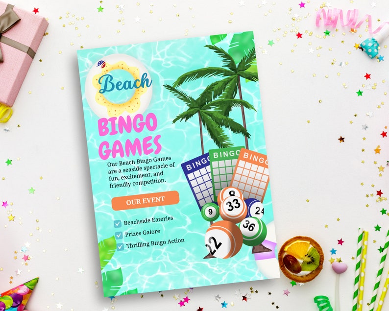 Pool Party Bingo Game, Printable Bingo Game, Printable Games for Kids ...
