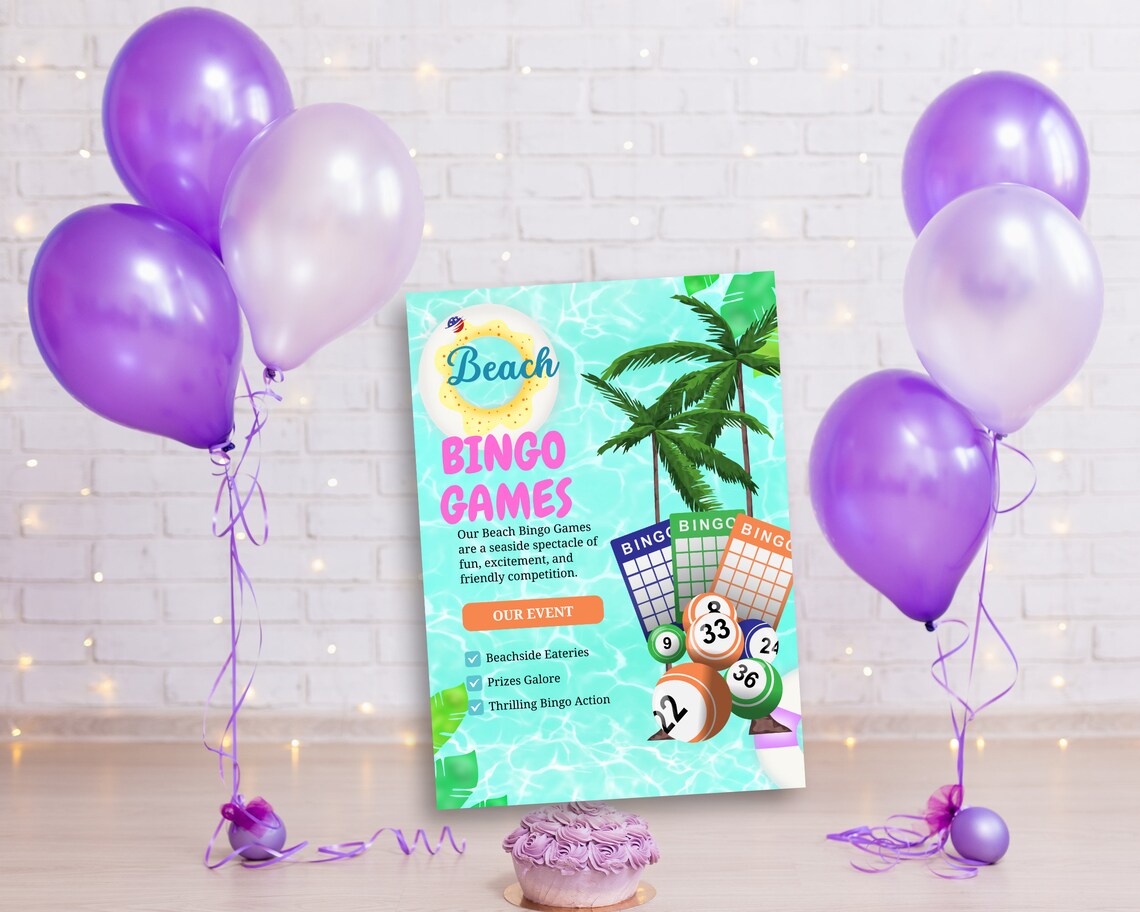 Pool Party Bingo Game, Printable Bingo Game, Printable Games for Kids ...