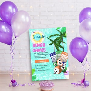 Pool Party Bingo Game, Printable Bingo Game, Printable Games for Kids ...