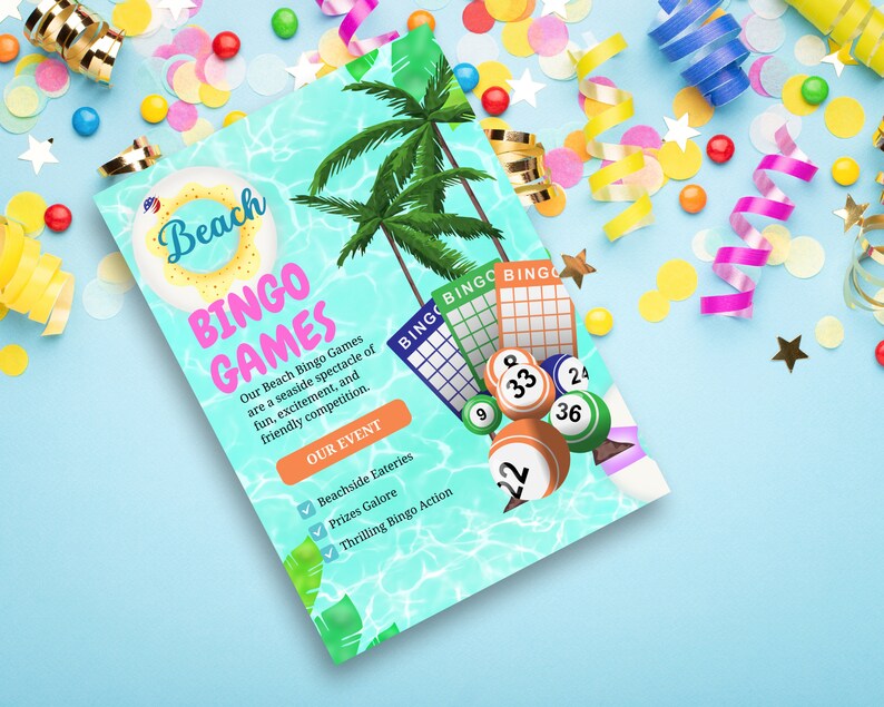 Pool Party Bingo Game, Printable Bingo Game, Printable Games for Kids ...