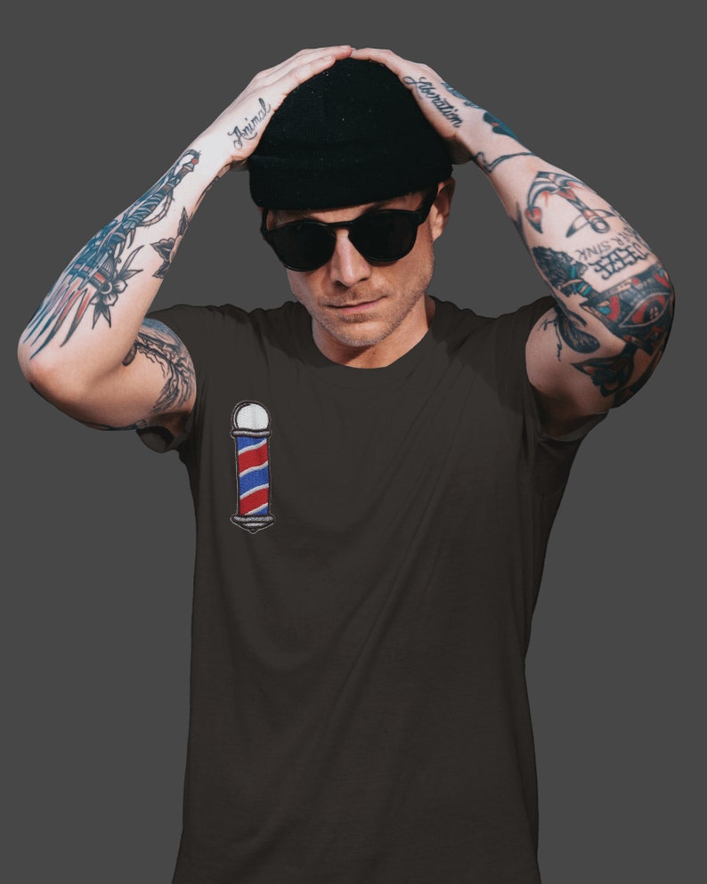 Emoji Barber Shop Pole Embroidered Iron-on Patch Colorful Hair Salon ...