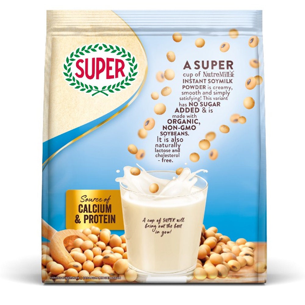 Super Nutremill No Added Suger Instant Soymilk Powder 450g X 4 Packs - Etsy