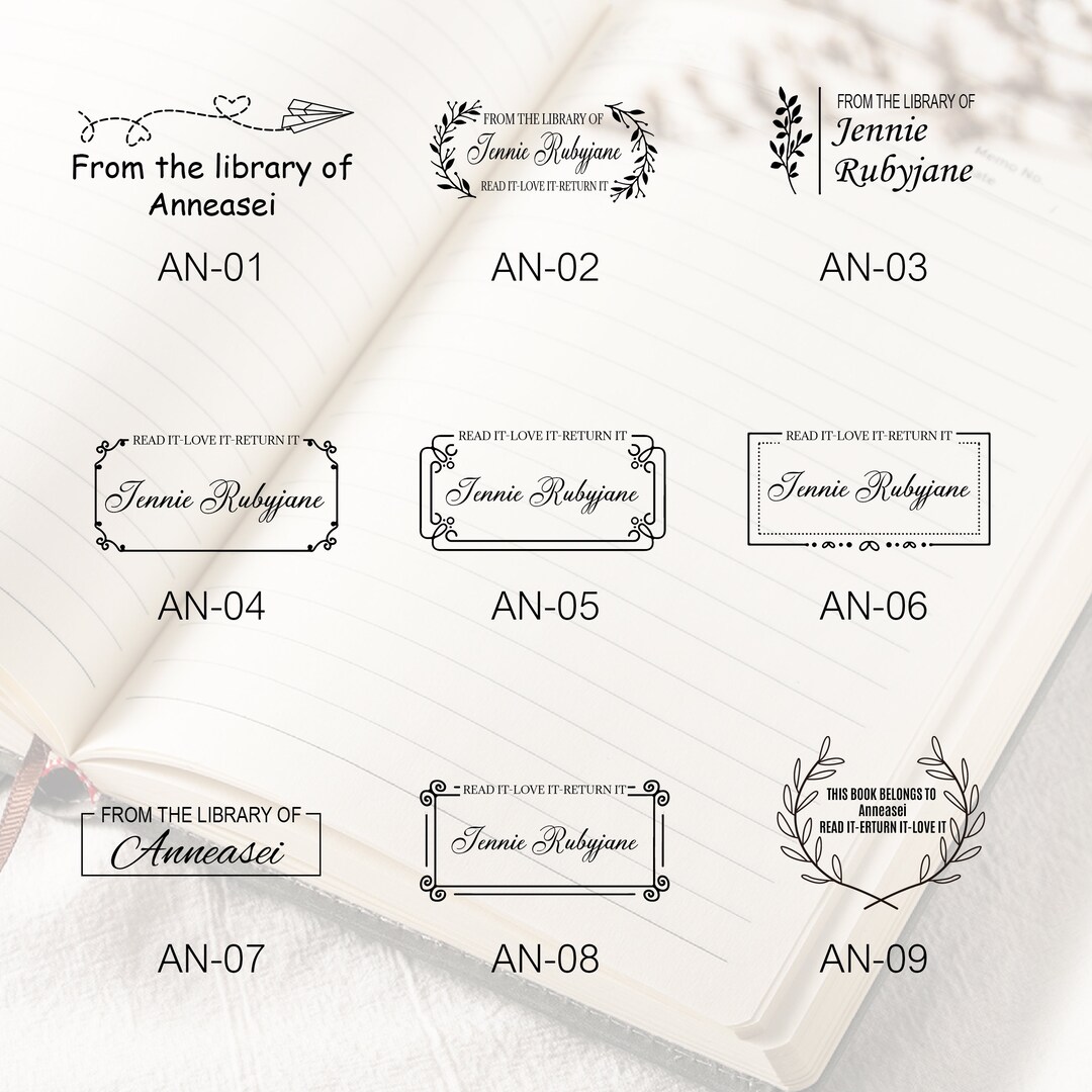 Custom Logo Book Stamp,custom Book Stamp,personalized Library Stamps ...