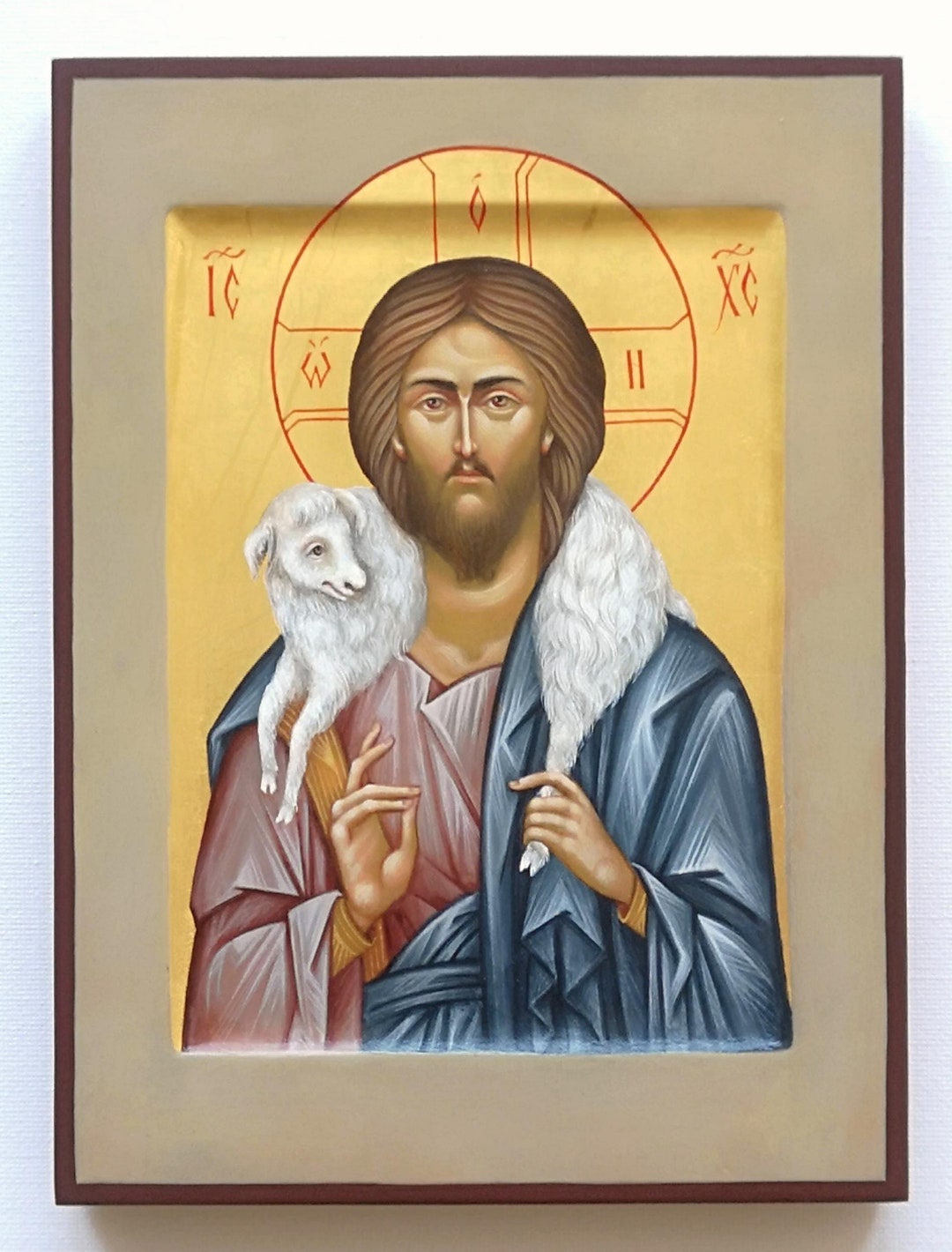 Icon of Jesus Christ the Good Shepherd Hand-painted Icon of the Lord ...