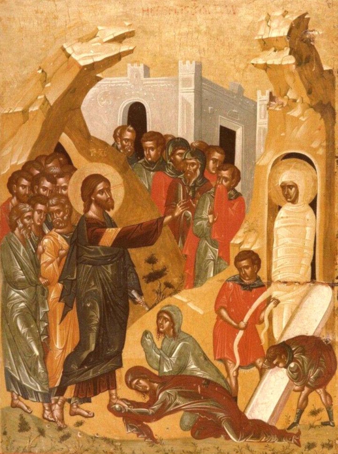 Hand-painted Icon for Daniel Callahan "raising of Lazarus" 30x40 Cm. - Etsy