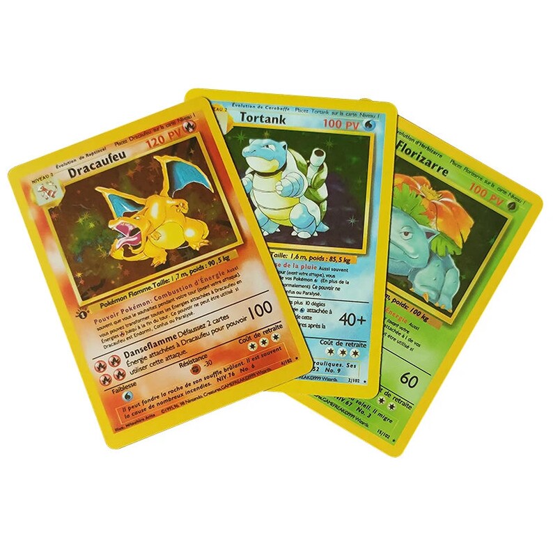3 Card Bundle French Charizard, Venusaur & Blastoise Holo 1st Edition ...