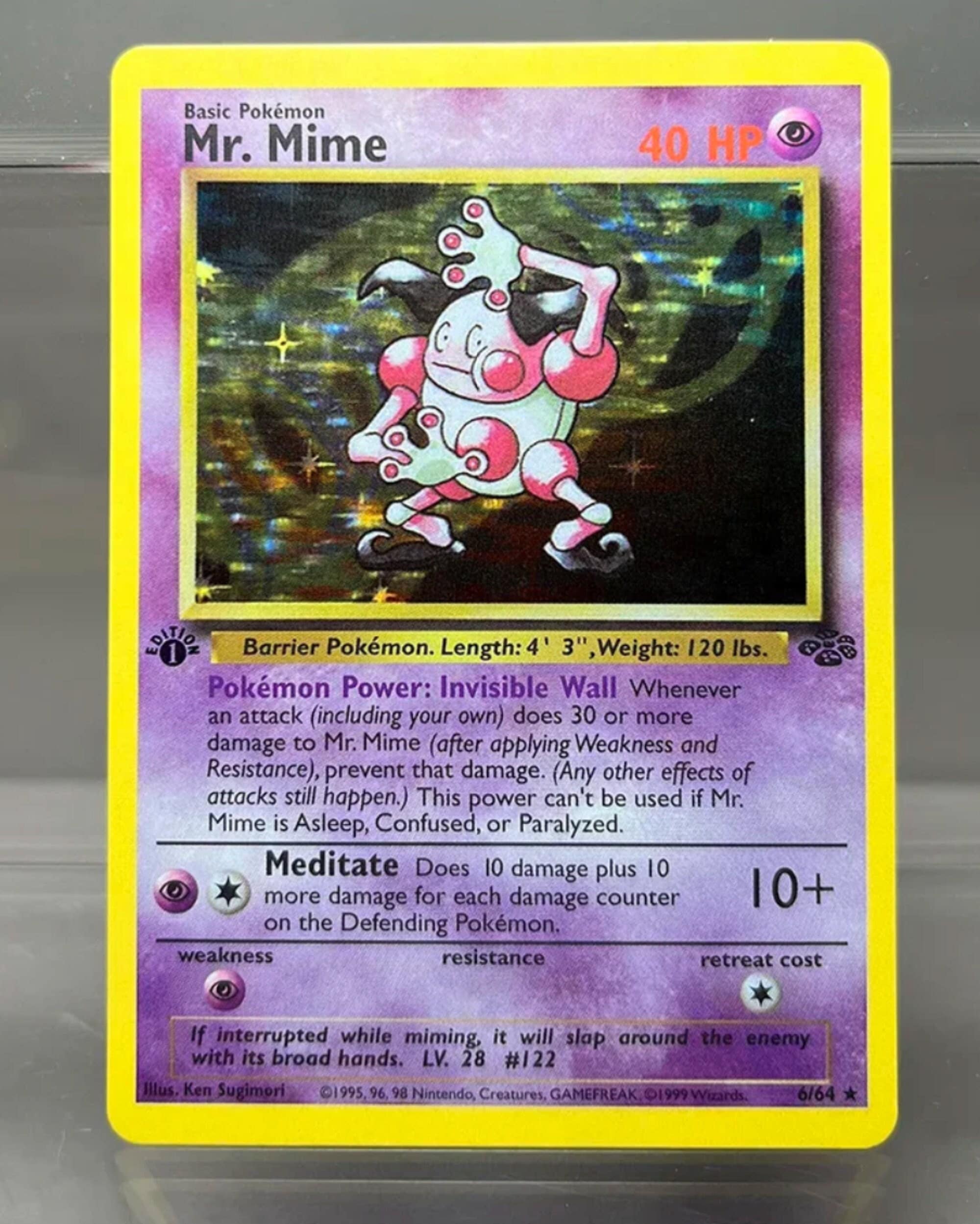 Mr. Mime 1st Edition HOLO Base 1999 Custom Pokemon Card Handcrafted ...