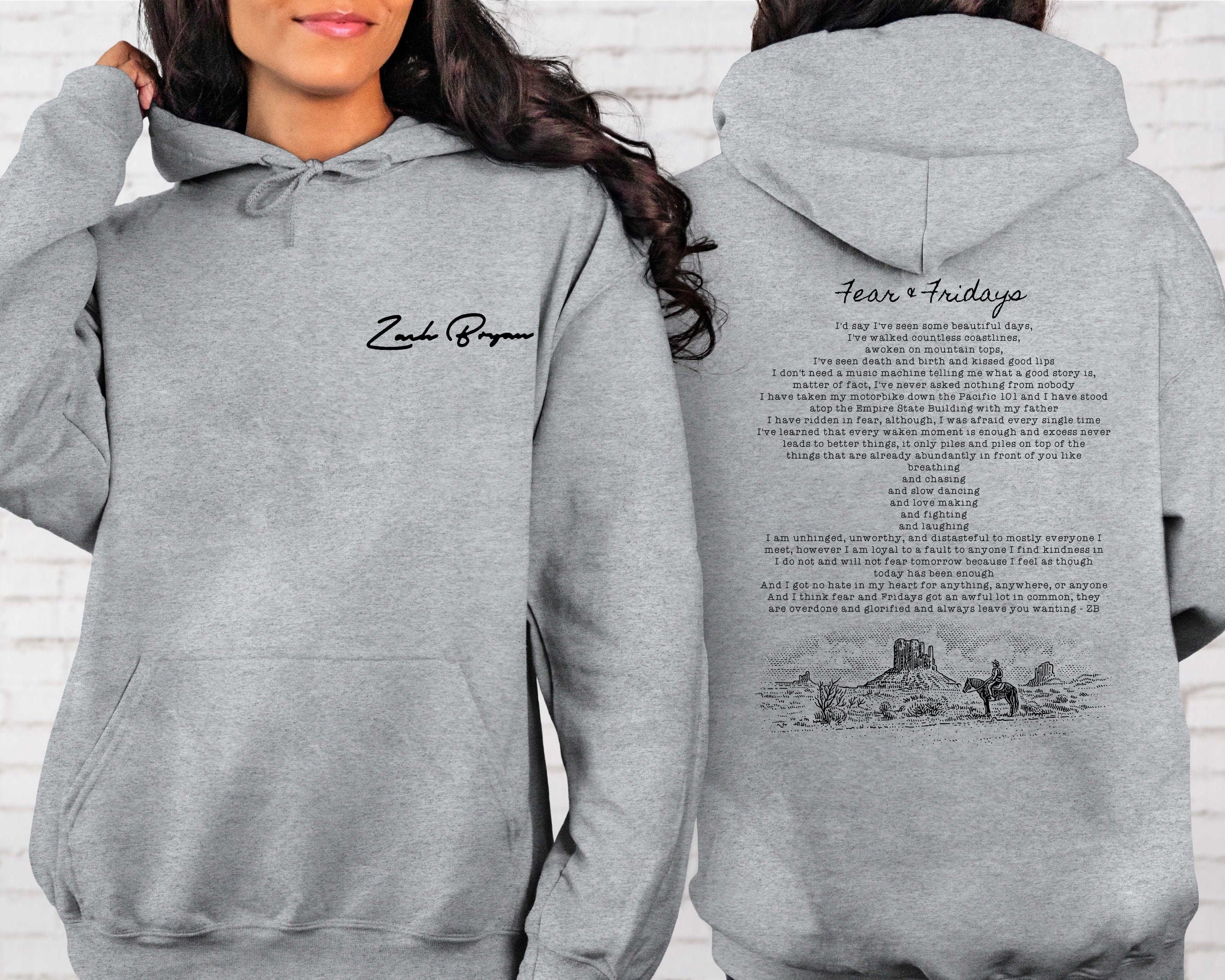 Zach Bryan Fear and Fridays Full Poem, Zach Bryan Front And Back ...