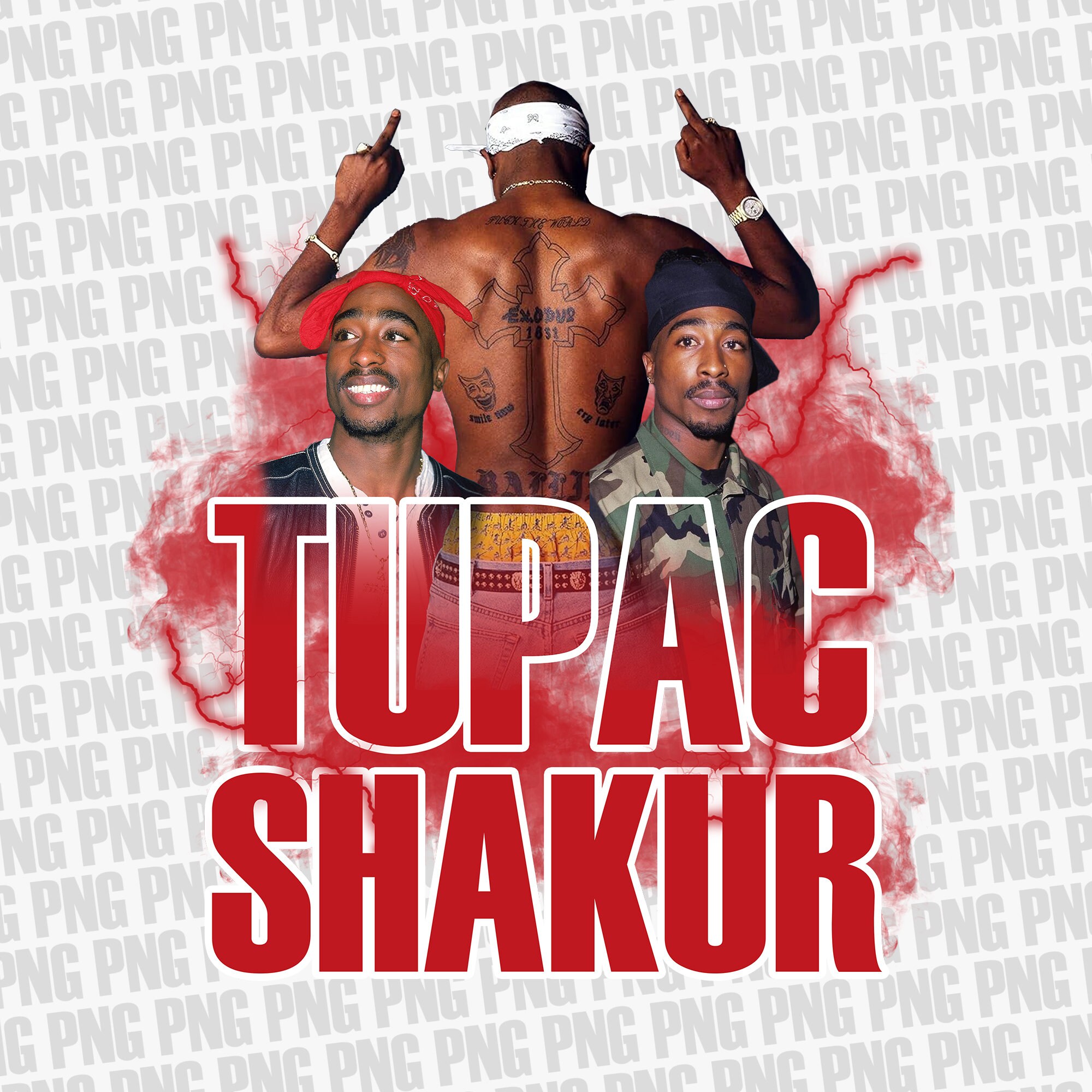 Tupac Shakur T Shirt Design PNG Instant Download Tupac Shakur Fan ...