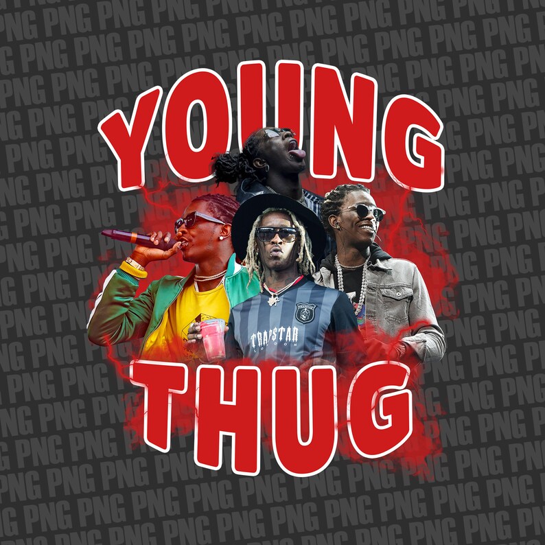 Young Thug T Shirt Design PNG Instant Download Young Thug Fan Tshirt ...
