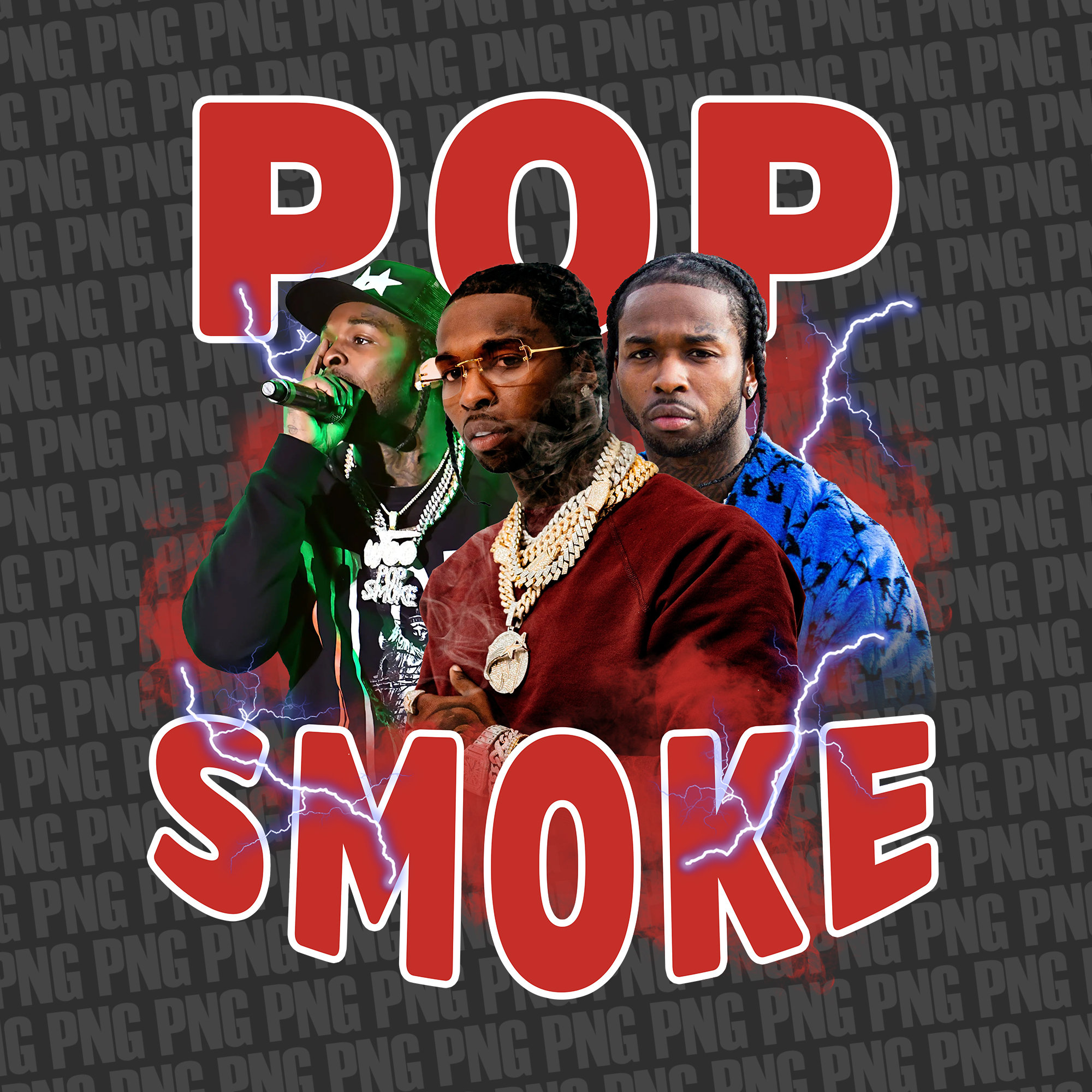 Pop Smoke T Shirt Design PNG Instant Download Pop Smoke Fan Tshirt ...
