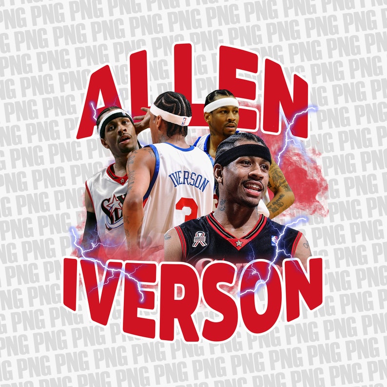Allen Iverson Tshirt Design Instant Download 300 Dpi Allen Iverson Fan ...