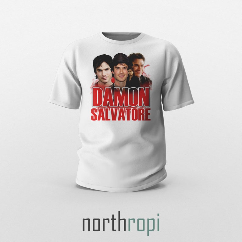 Damon Salvatore T Shirt Design PNG Download Damon Salvatore Fan Tshirt ...