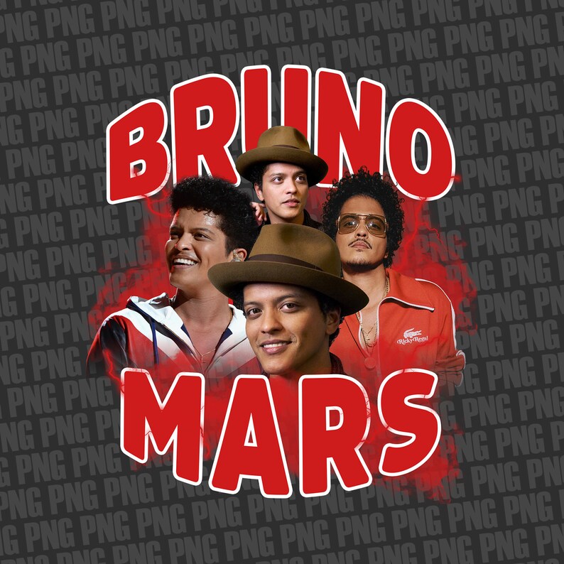 Bruno Mars T Shirt Design PNG Instant Download Bruno Mars Fan Tshirt ...