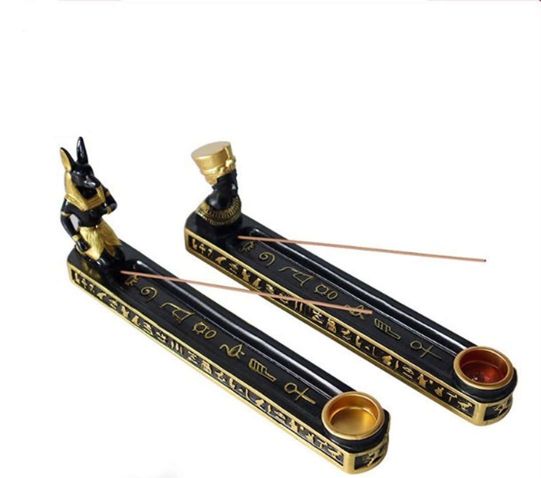 Egyptian Anubis & Nefertiti Crafts Retro Incense Holders, Unique Decor ...
