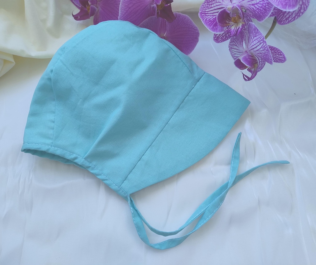 Simple Blue Baby Bonnet for a Baby Boy in Cotton, Toddler Bonnet, Sun ...