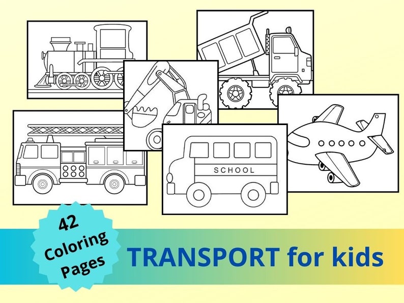 Coloring Pages Transport Pdf, Easy Coloring Pages for Kids Toddlers ...