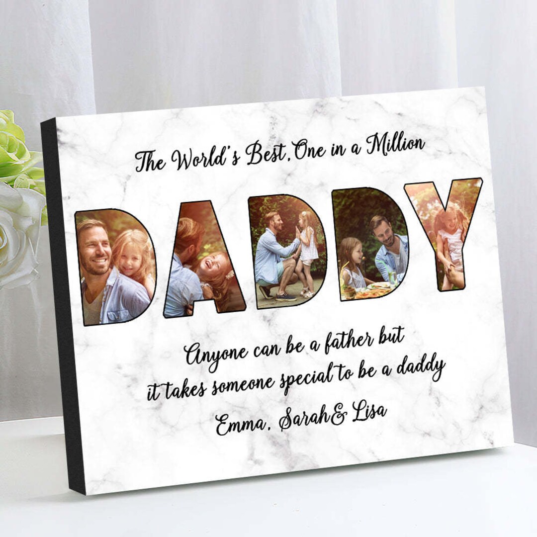Custom Daddy Photo Frame Personalized Letter Photo Collage Frame Gift ...