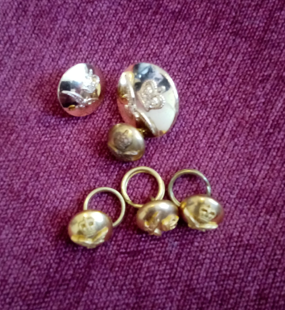 Vintage Set of 6 Brass RAF Buttons Crown and Eagle Uniform Buttons ...