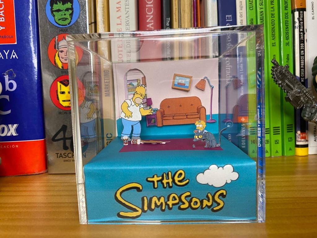 The Simpsons, Homer Simpson Lounge Cube Diorama - Etsy