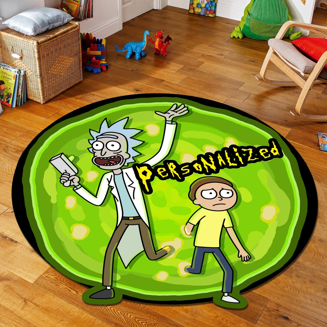 Rick and Morty Rug, Animation Rug, Cartoon Rug, Circle Rug, Round Rug ...