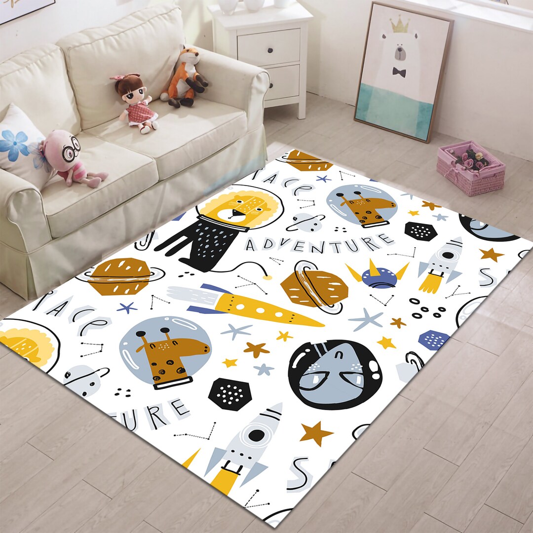 Astronaut Rug, Space Themed Rug, Planets Rug,space Rug,colorful Rug ...
