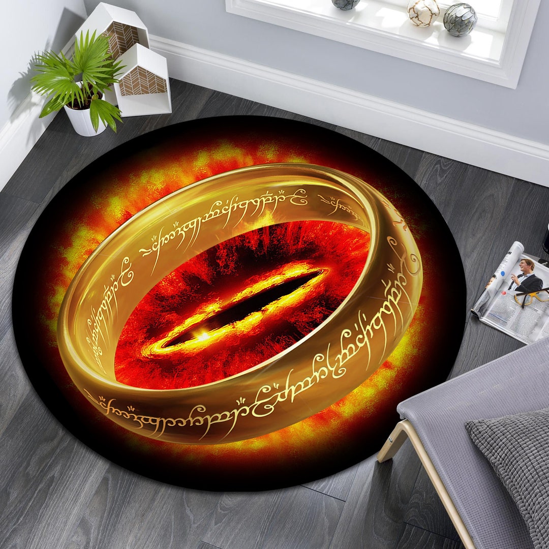 LOTR Rug,sauron Rug,movie Rug,rings Rug,colorful Rug,round Rug,unique ...