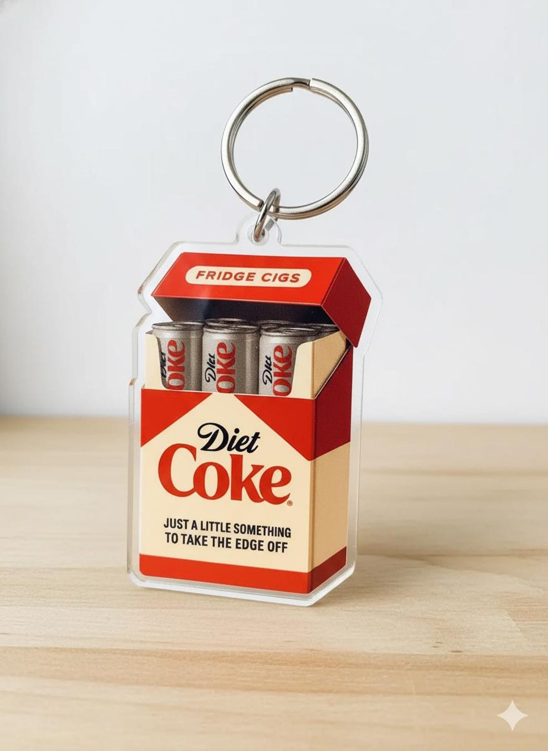 Funny Soda Fridge Cigs Acrylic Keychain – Sarcastic Meme Charm, Trendy ...