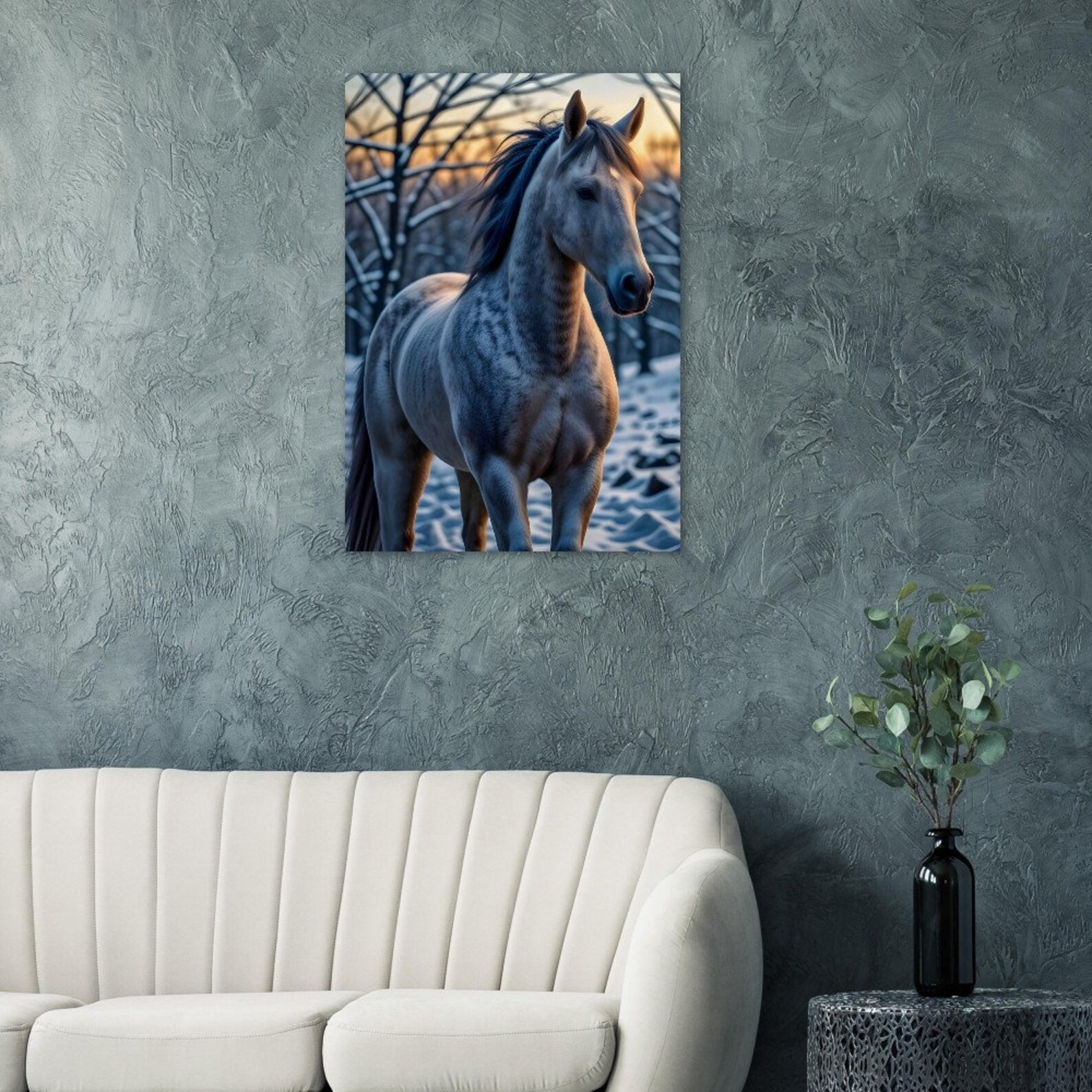 Buckskin Mustang Sunset Snowy Forest Horse Print - Etsy