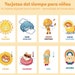 16 Weather Cards Pre-school Cards (SPANISH) Educational Printable Cards ...