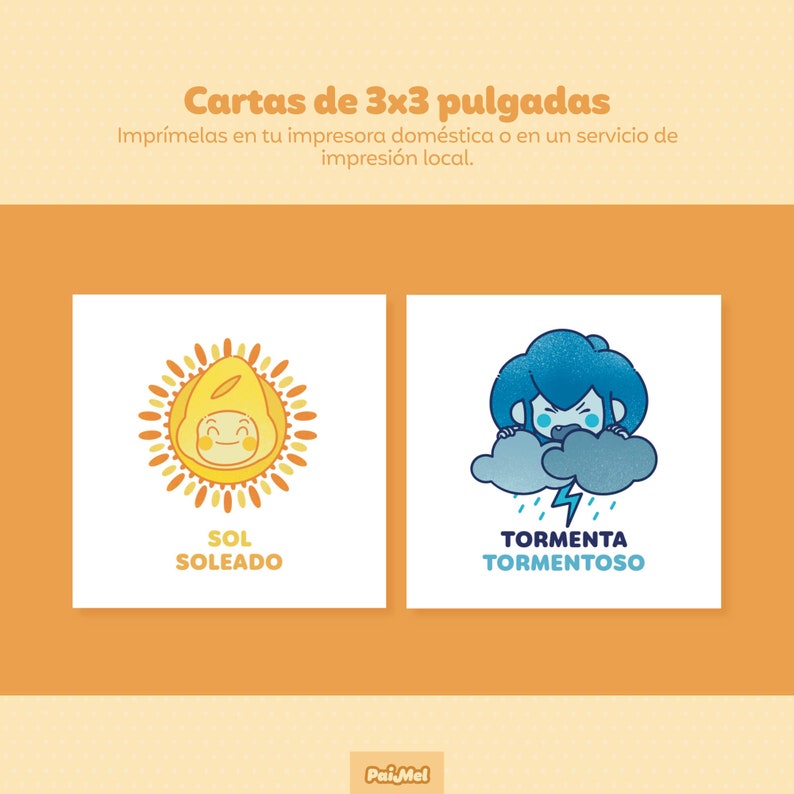16 Weather Cards Pre-school Cards (SPANISH) Educational Printable Cards ...