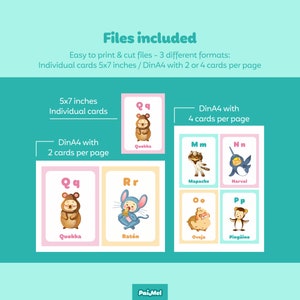 Printable Animal Alphabet Flash Cards in SPANISH, Preschool Learning ...