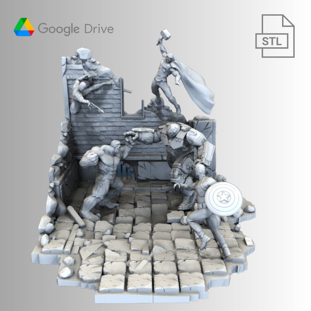 Avengers Scene Full DIORAMA 3D Stl File for 3D Printing, High Quality ...