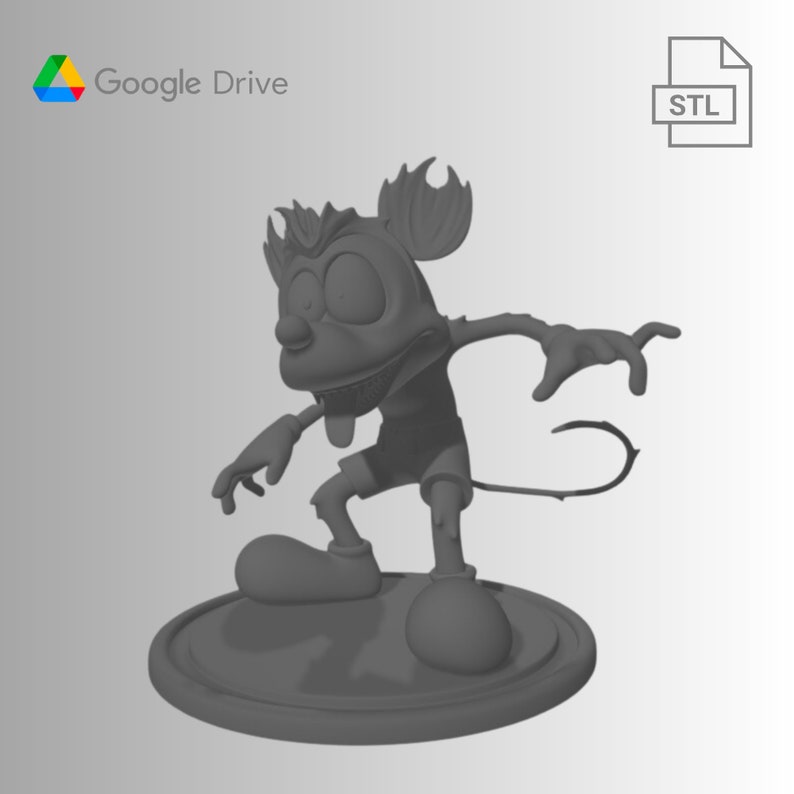 Mickey Zombie 3D Stl File for 3D Printing, High Quality Stl, Stl Figure ...